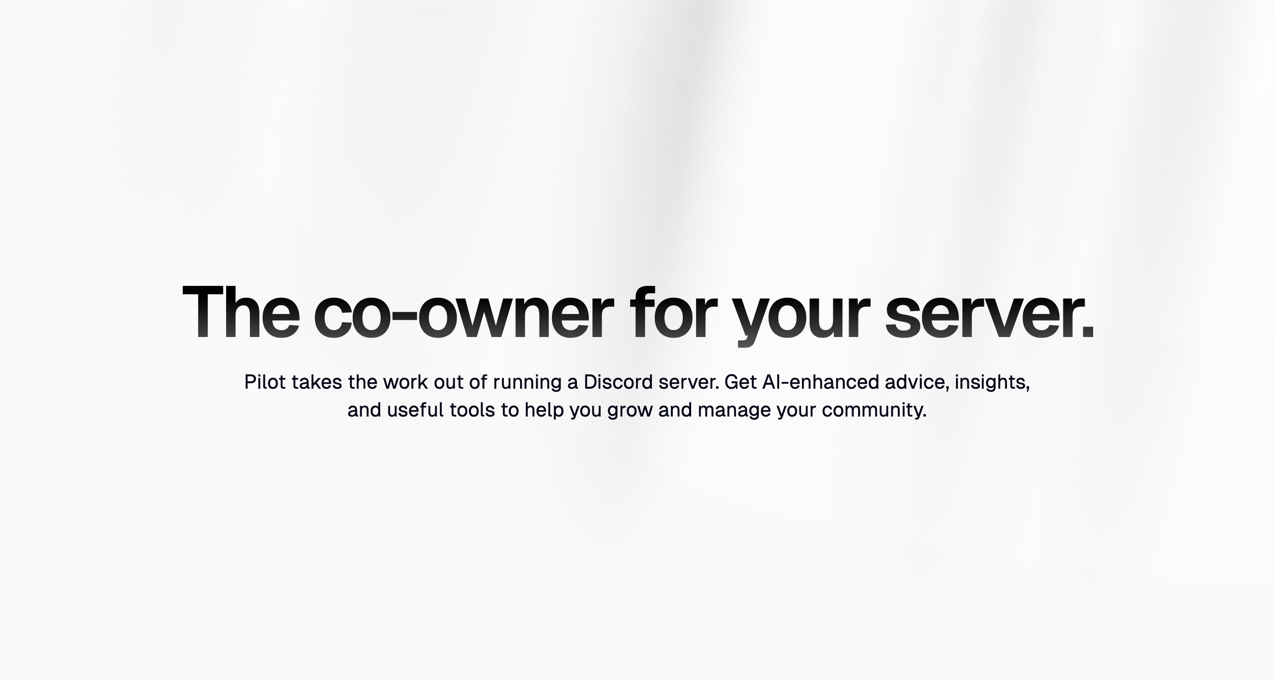 Pilot - The co-owner for your Discord server.